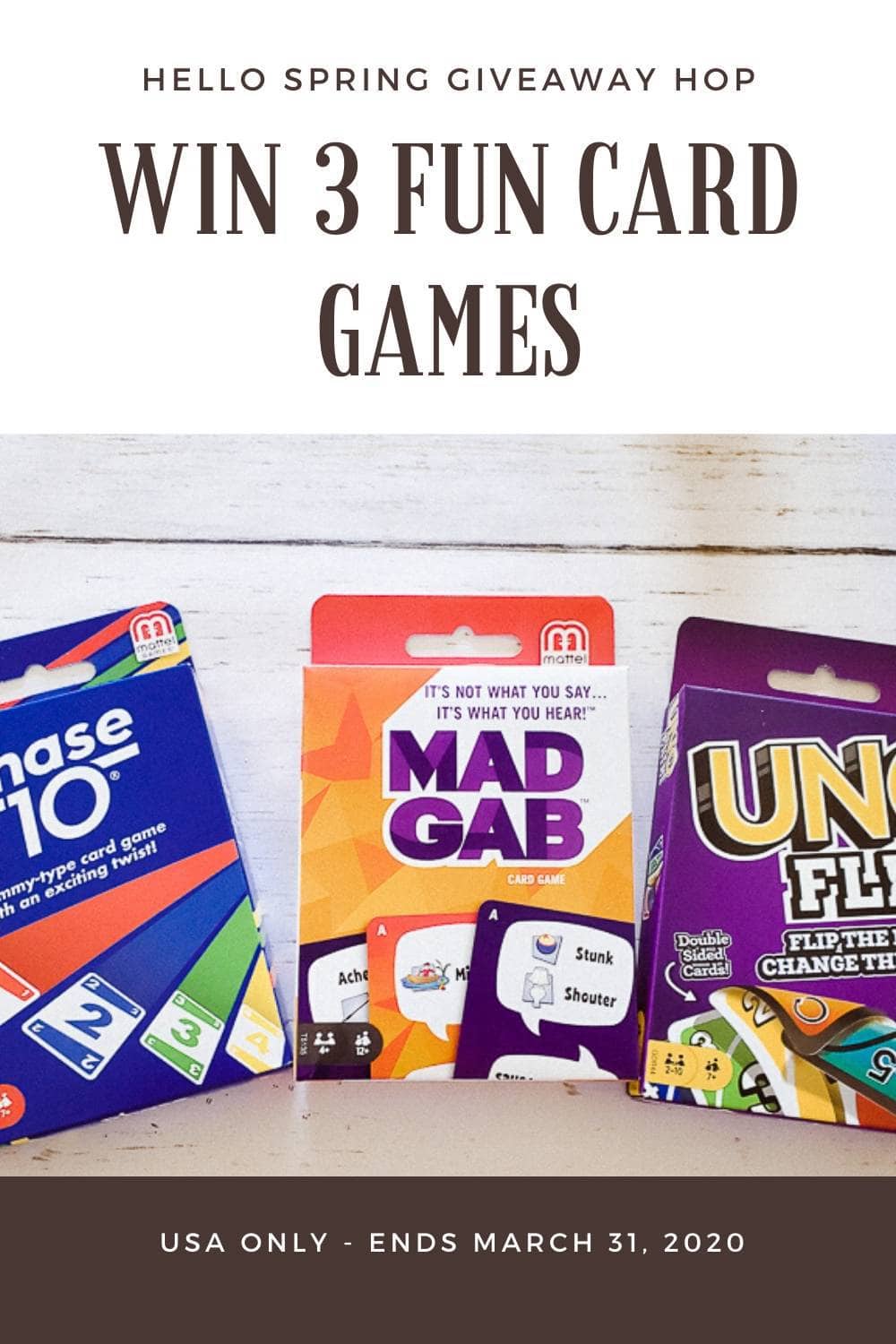 Win 3 Fun Card Games in Hello Spring Giveaway Hop